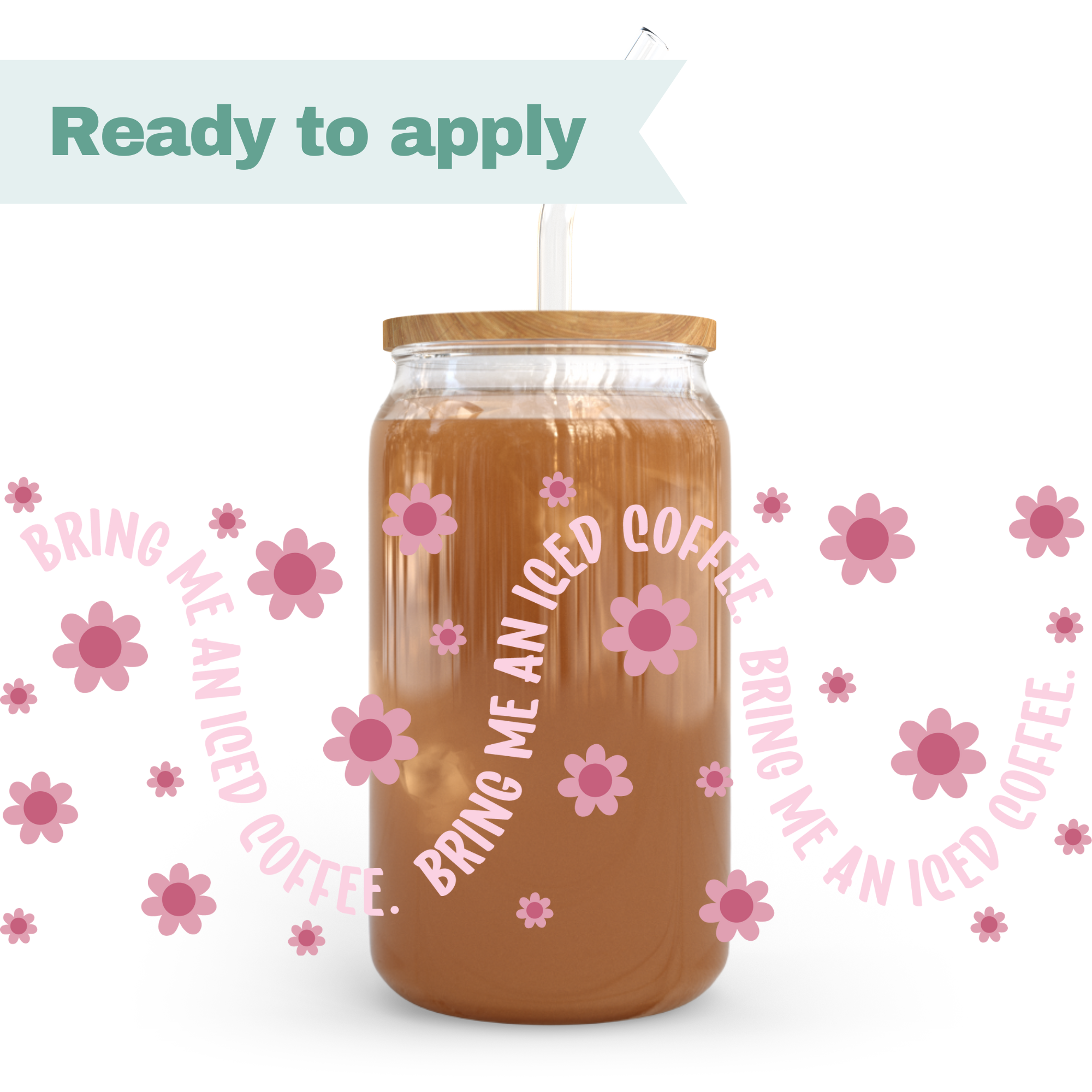 Iced Coffee UVDTF Cup Wraps for 16oz Glass Libbey Cups | Pure Pack ...